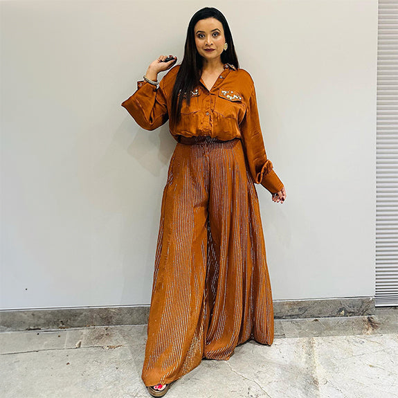 Buy UrbanStree Julia Designer Satin Co-ord Suit Set For Women Online