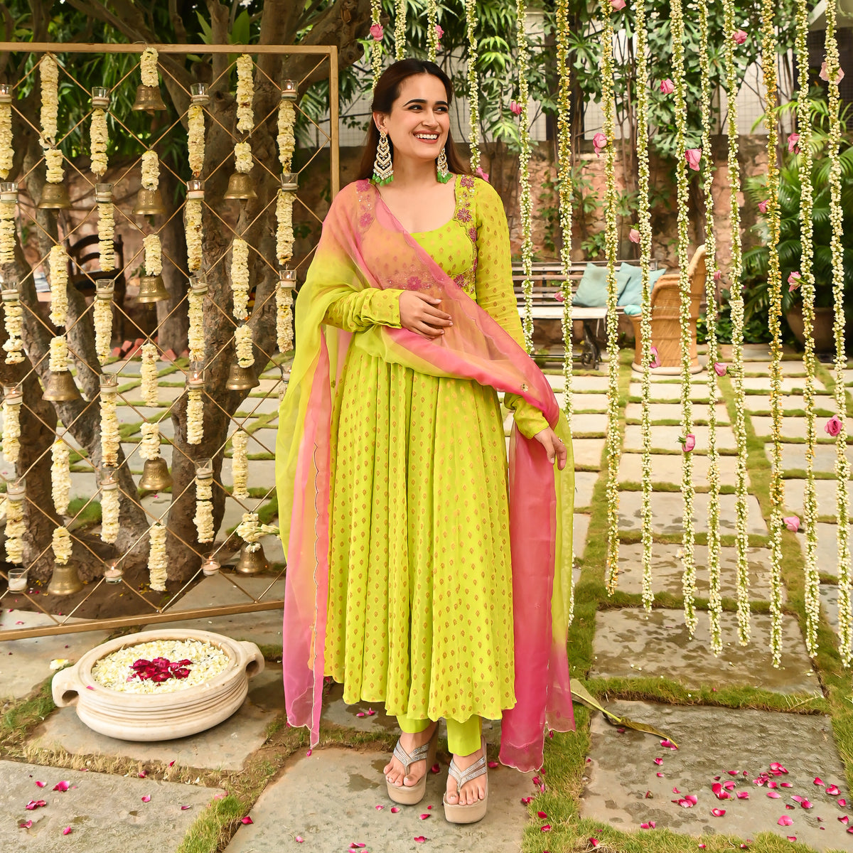 Diva Yellow Jacquard Designer Full Sleeve Suit Set for Women Online ...