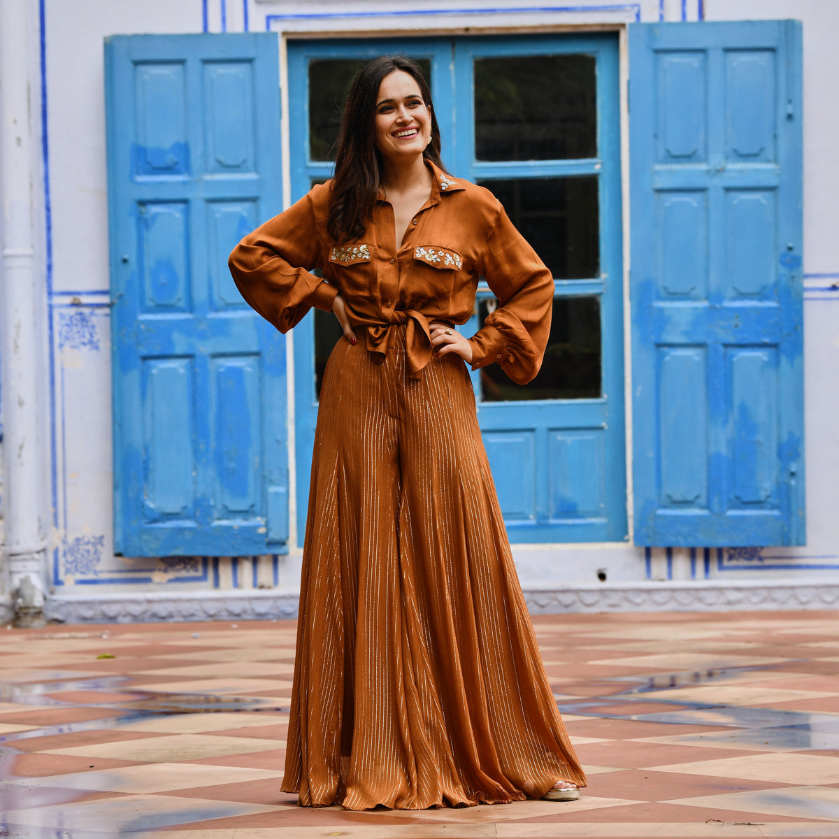 Buy UrbanStree Julia Designer Satin Co-ord Suit Set For Women Online